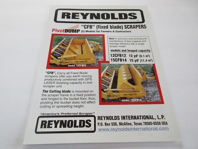 Reynolds CFB Scraper Brochure 2 page | eBay
