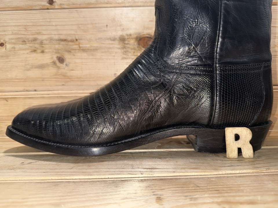 Men’s Lucchese Classics Roper Exotic Cowboy Boots Black Lizard 11EE | eBay