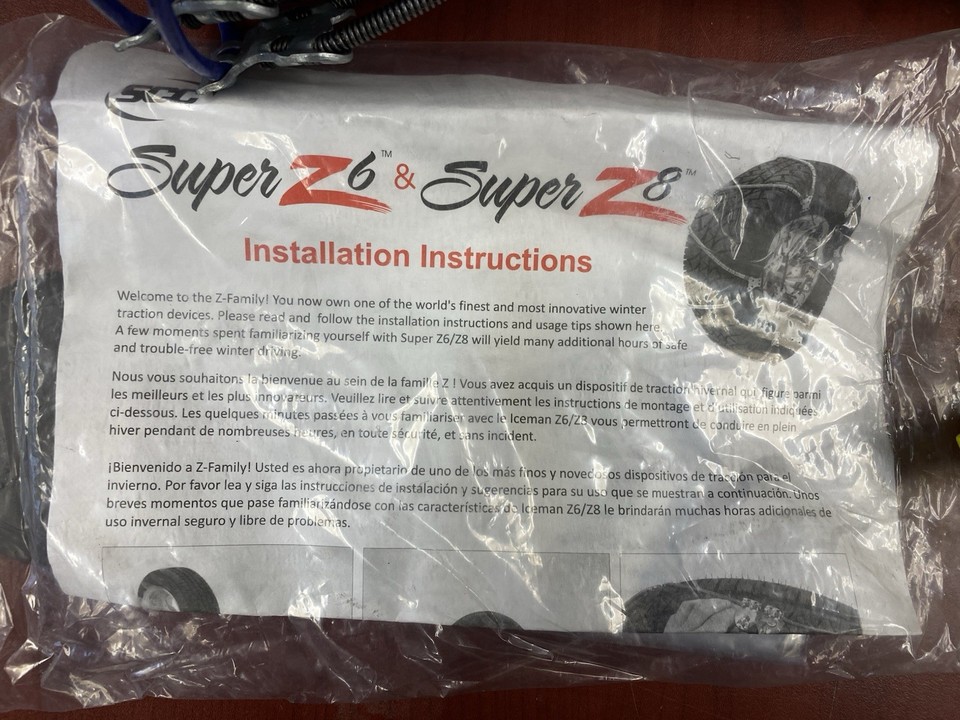 SCC SZ435 Super Z6 Cable Tire Chains. BRAND NEW WITH EVERYTHING ...