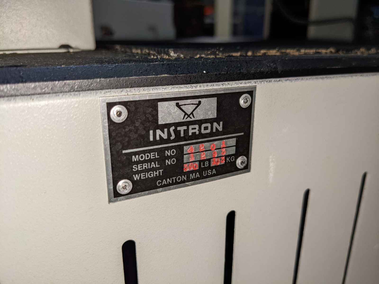 Instron 4201 Tensile Tester, Controller, Printer, 2518-807 100N Static ...