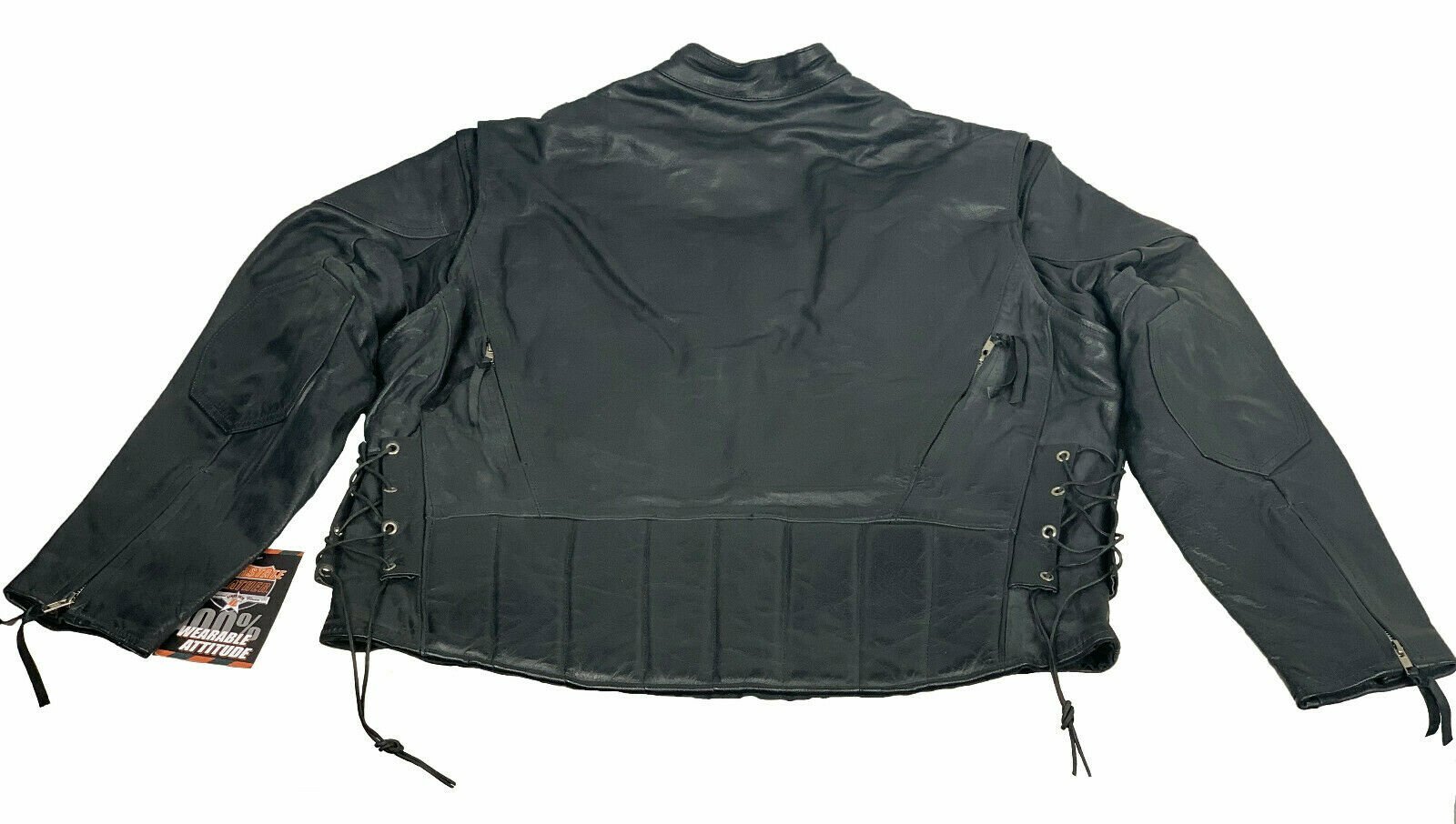 Interstate Leather Men's Motorcycle Jacket | Black | Size: XXL