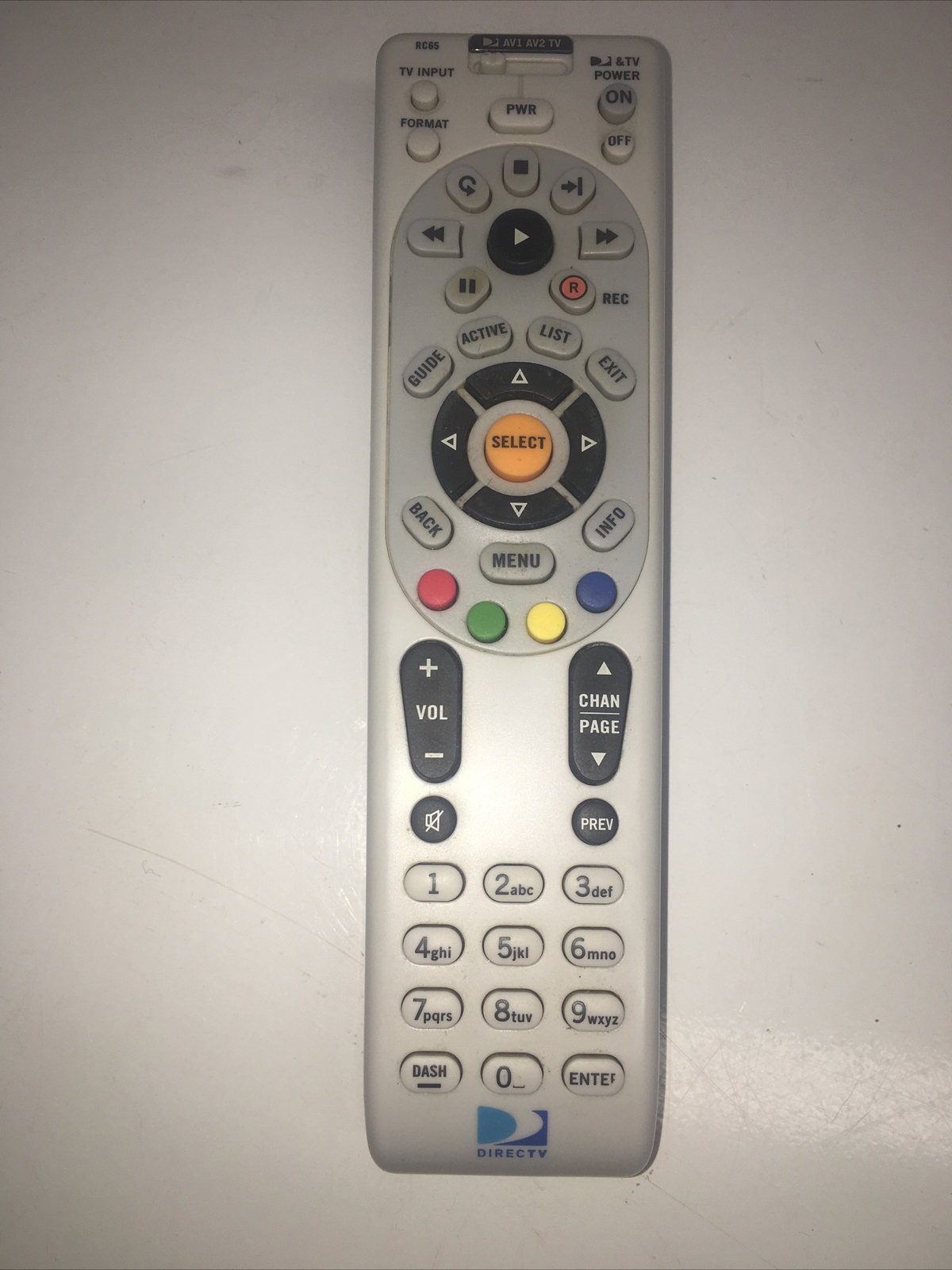 DirecTV RC65 4-Device Universal IR Remote Control - Satellite, TV ...