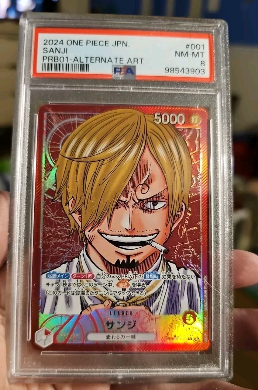 SANJI LEADER (PRB01-001) One Piece (Alt. Art) - Premium Booster NM-MINT PSA 8 | eBay