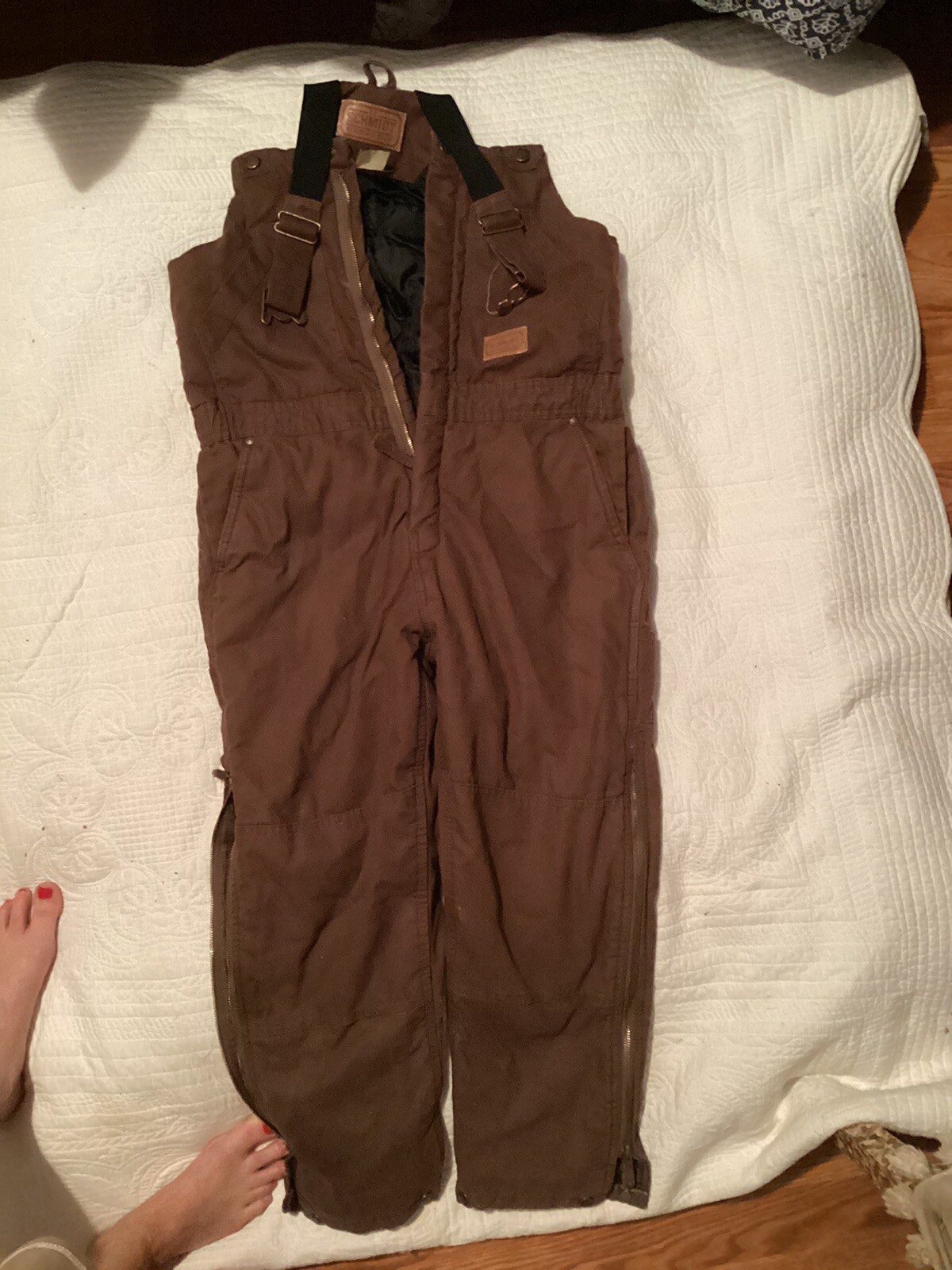 CE Schmidt Overalls Women LgBrown Bibs Duck Canvas Insulated Carpenter ...