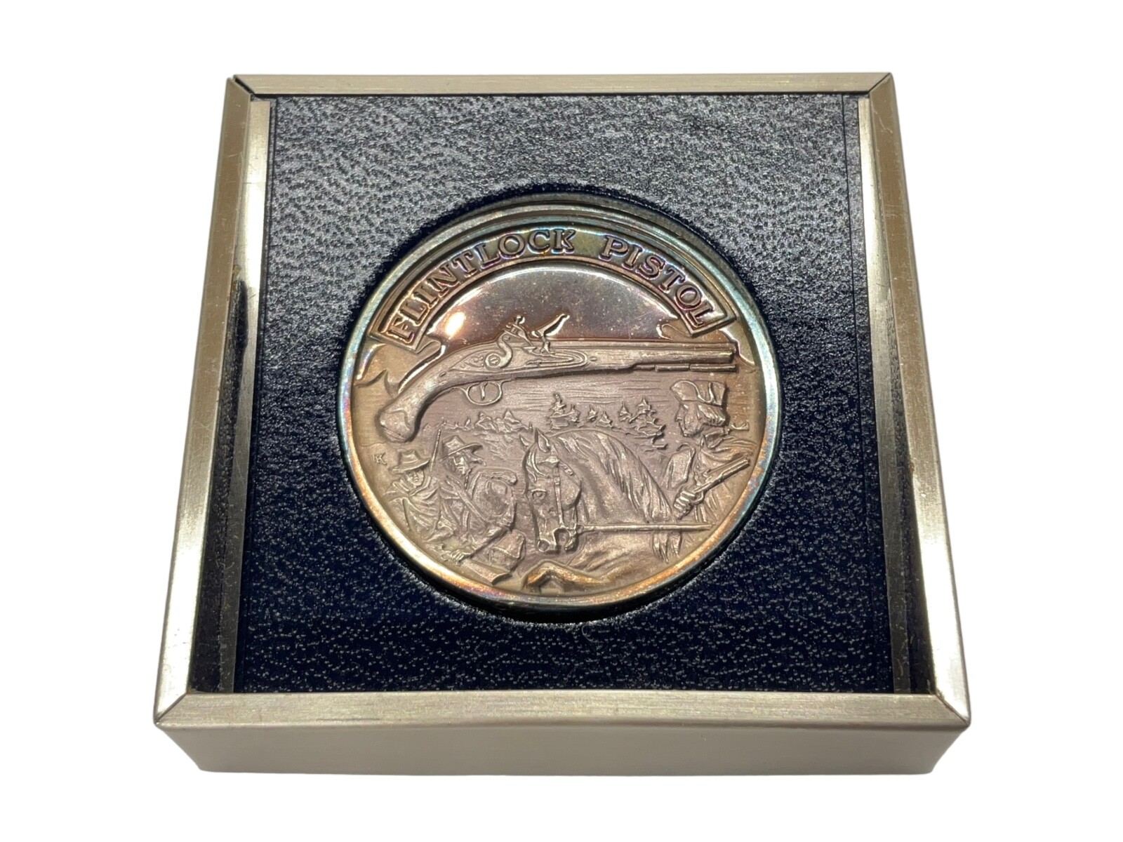 SILVER Intl. MINT- FLINTLOCK PISTOL, NRA 999 SILVER COIN ♤ | eBay