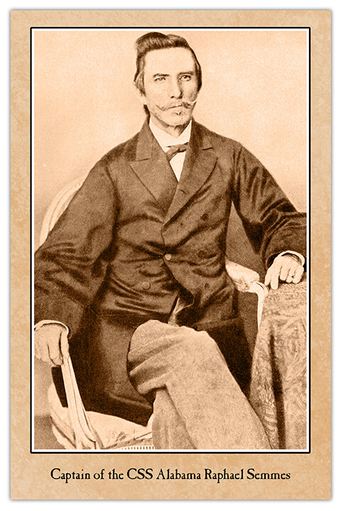 RAPHAEL SEMMES CSS Alabama Confederate Sea Raider CIVIL WAR PHOTO CARD ...