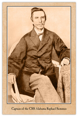 RAPHAEL SEMMES CSS Alabama Confederate Sea Raider CIVIL WAR PHOTO CARD ...