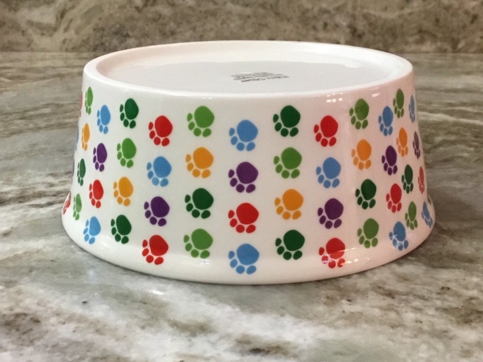 Fido's Diner Dog Or Cat Bowl, Dish. Colorful Designs, Gold Accents ...