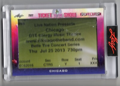 2022 Leaf Pop Century Chicago Band Ticket to the Show Ticket Stub Relic ...