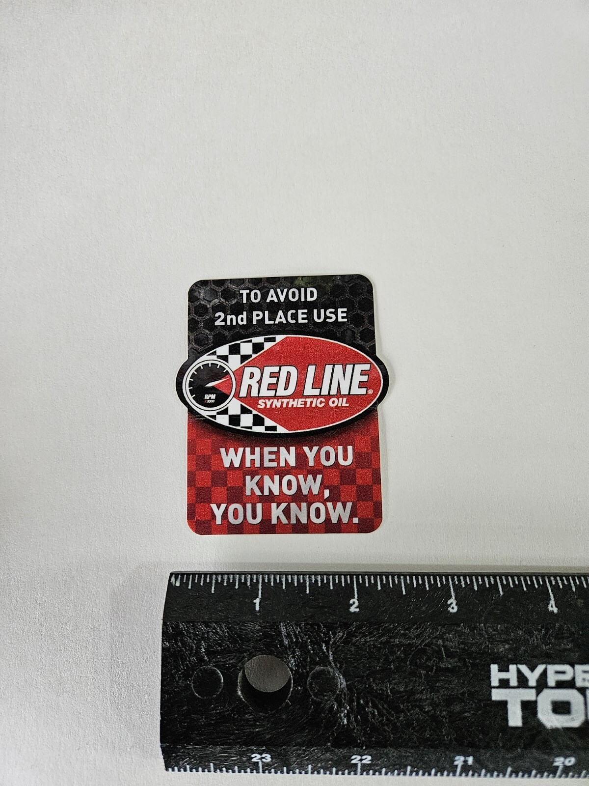 Authentic Red Line Synthetic Oil Decal Sticker | eBay