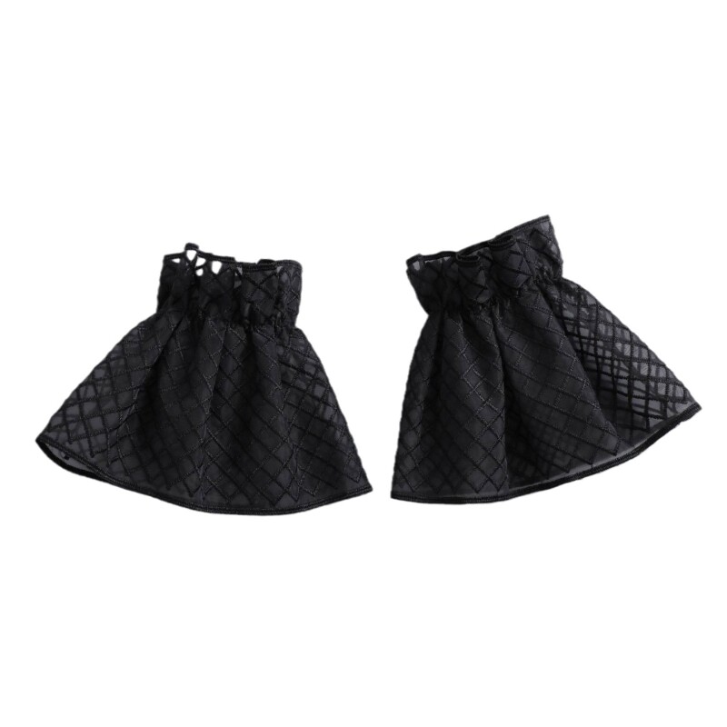 1Pair Detachable Cuffs Lace Mesh Flared Sleeves Pleated Ruched False ...