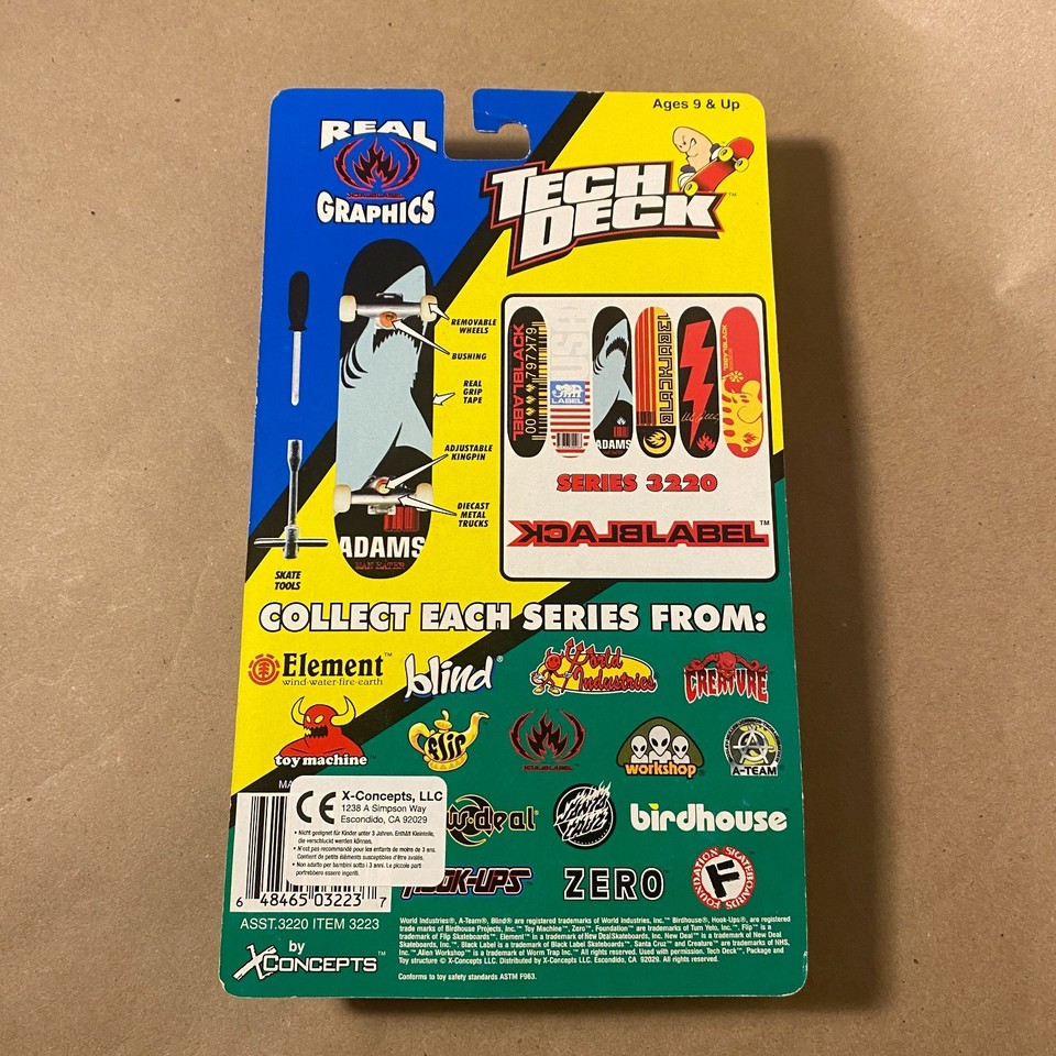 Vintage BLACK LABEL Tech Deck SHARK New Sealed X Concepts 96mm TM | eBay
