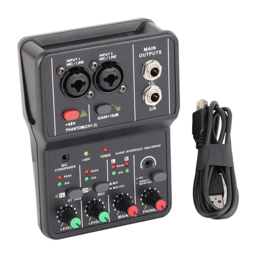 2-channel audio mixer Sound Card suitable for music recording, home ...