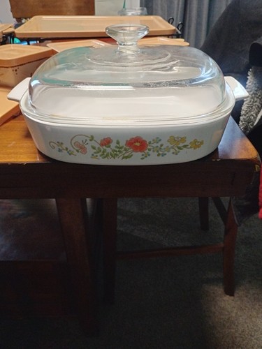 Vintage Corning Ware Wildflower 10x10x2 Casserole Dish with lid | eBay
