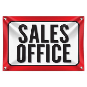Sales Office 33" x 22" Mini Vinyl Flag Banner Wall Sign | eBay