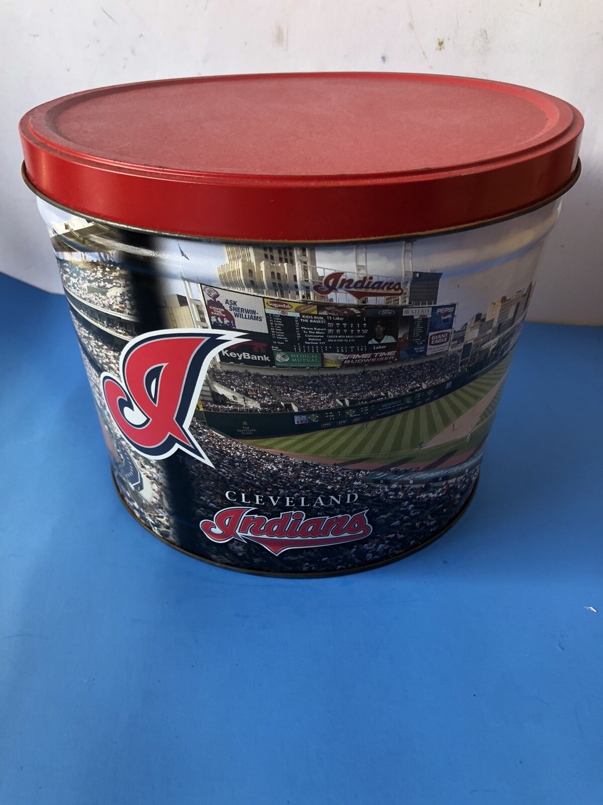 Vintage Rare CLEVELAND INDIANS MLB BASEBALL Tin With Lid Fruit Bertels ...