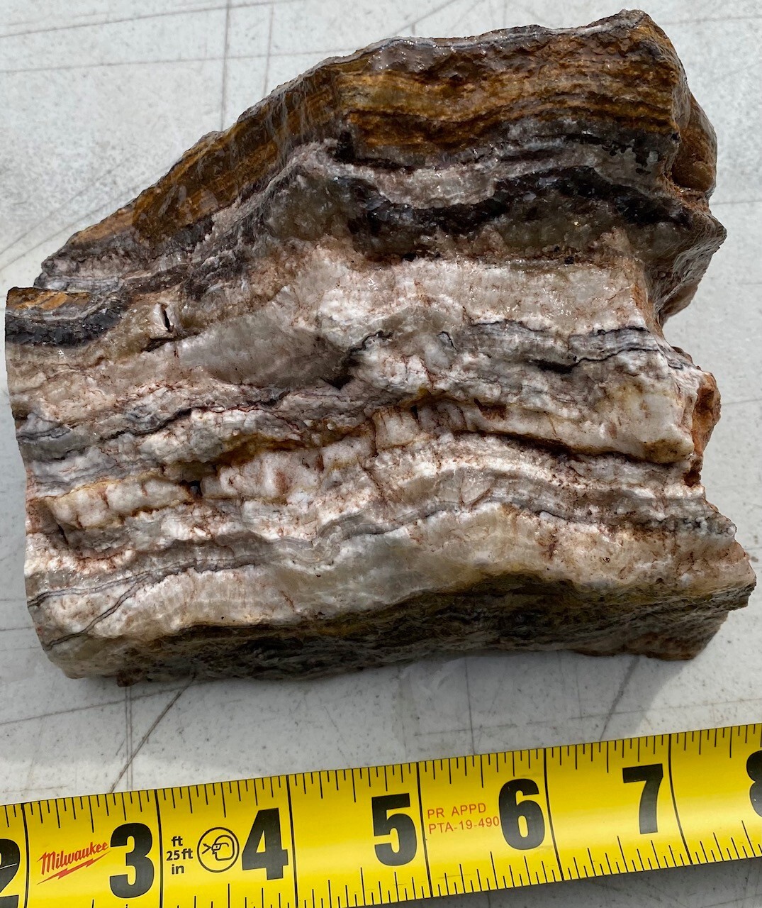 Banded Zebra Calcite (Onyx) w/Jasper Lapidary Rough 1880 grams Old ...