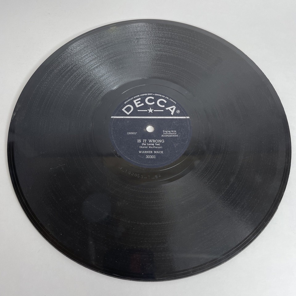 Warner Mack, Baby Squeeze Me (Gramophone Shellac Record,10",78rpm,1957 ...