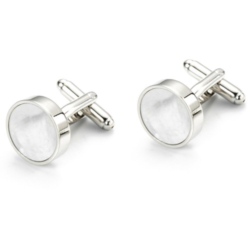 Round Cufflinks Simple Silver Blazer Shirt Cuff Accessory Perfect For ...