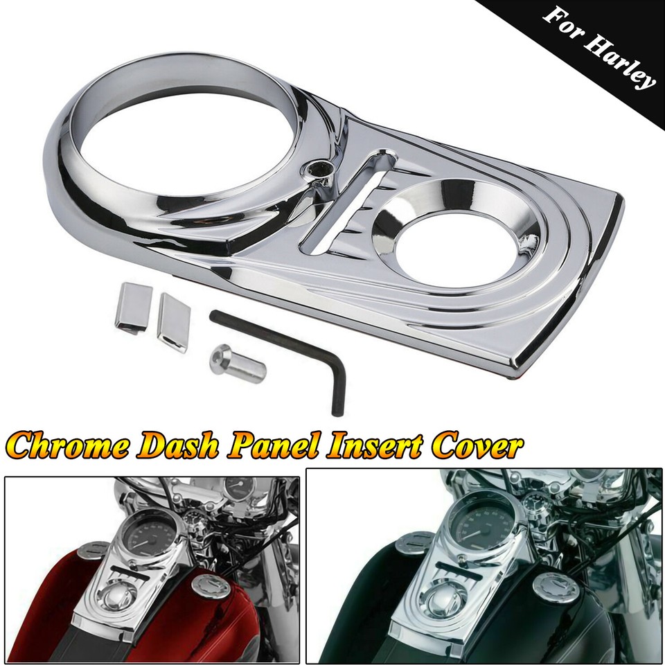 Chrome Dash Panel Insert Cover Fit For Harley Davidson Dyna Softail ...