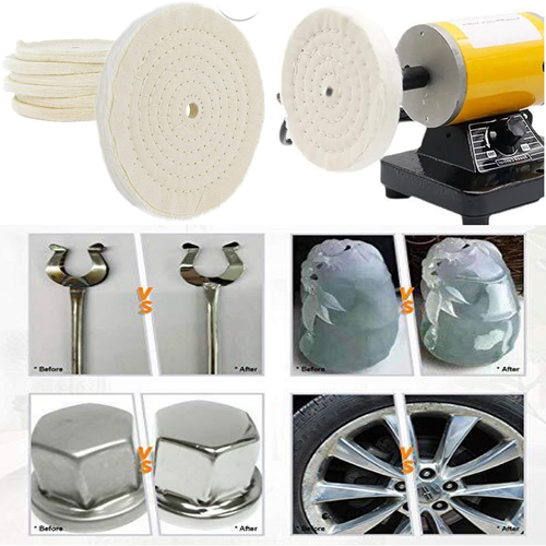 150/200mm Buffing Wheel for Polishing 5/8 inch Arbor White Yellow 40/50 ...