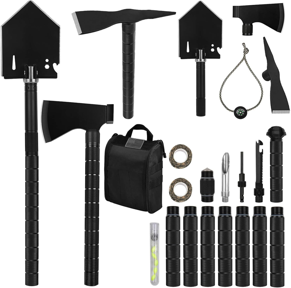 Survival Shovel Axe Kit Camping Shovel Axe Off-Roading Multitool ...