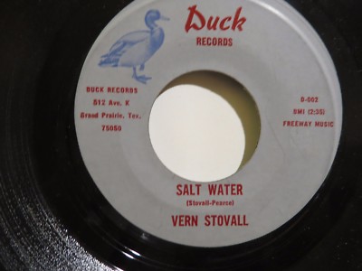 VERN STOVALL SALT WATER / NO TOMORROW - DUCK RECORDS # 001 NEAR MINT 45 ...