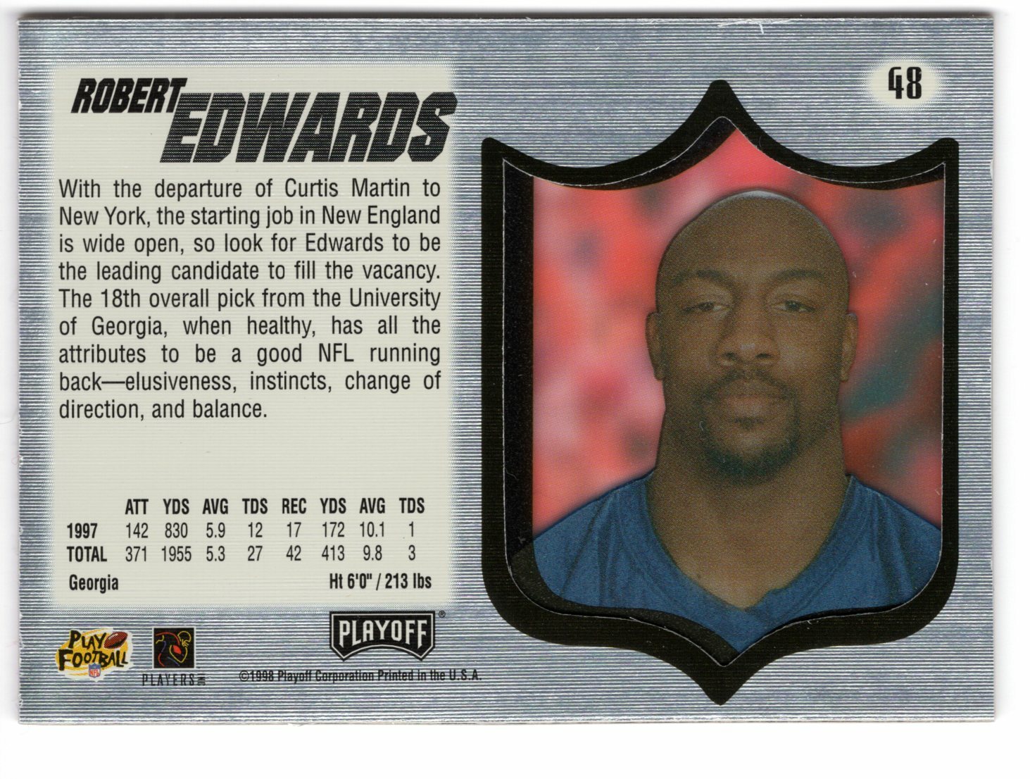 1998 Playoff Absolute SSD - #48 Robert Edwards (RC) for sale online | eBay