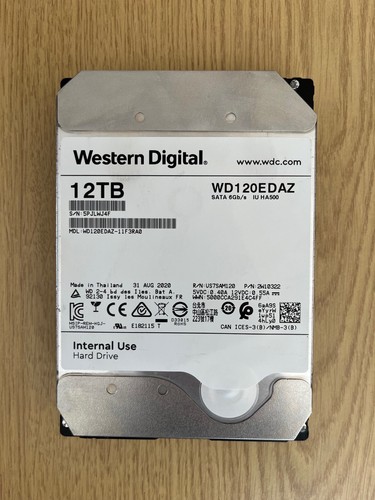 Western Digital 12TB 6Gb/s 256MB 3.5" SATA HDD WD120EDAZ -Good Health ...