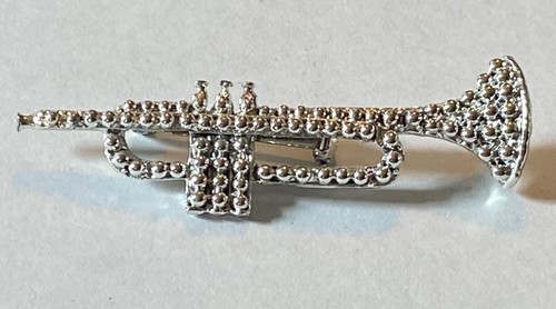 Sweet Vintage Unmarked Silver Tone Metal Trumpet Pin | eBay