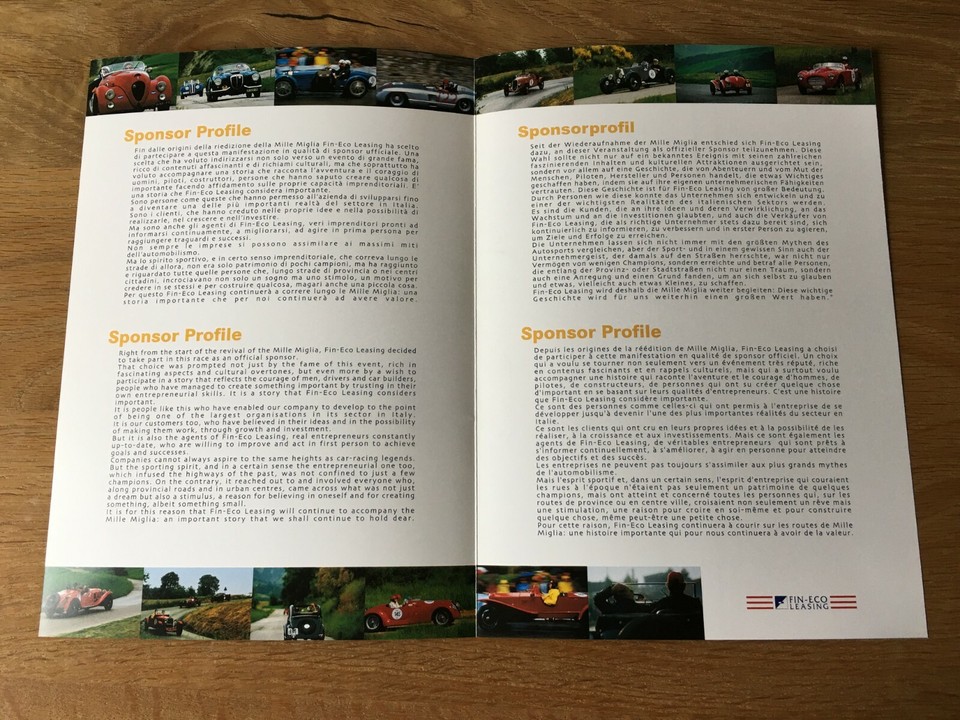 Used - Fin-Eco Leasing Folder 1000 MIGLIA 2002 Fin-Eco Leasing Folder ...