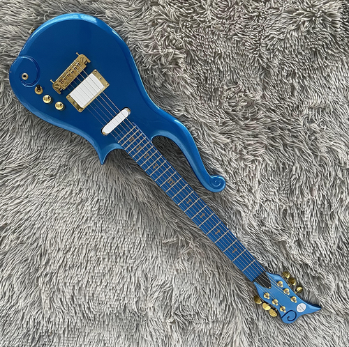 Custom Prince Cloud Electric Guitar Metallic Blue Arrow Inlay Gold ...