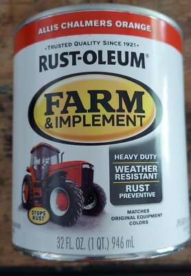 RUST-OLEUM FARM & IMPLEMENT PAINT Allis Chalmers Orange 1 qt | eBay