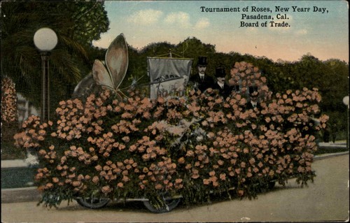 Pasadena California CA Rose Tmt NY Parade Board of Trade Float c1900s ...