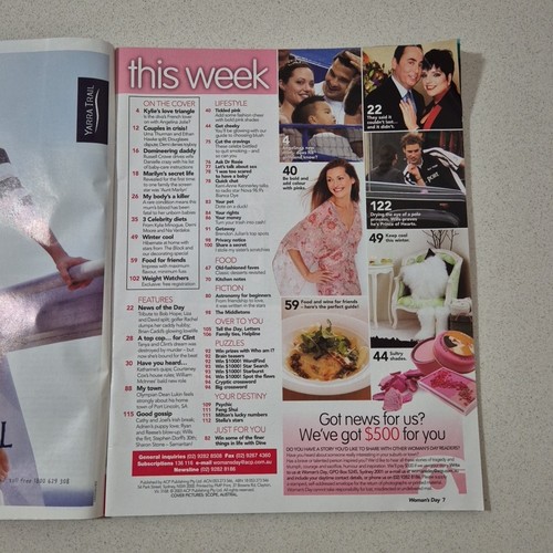 WOMAN'S DAY - Vintage Australian Magazine August 11, 2003 KYLIE MINOGUE ...