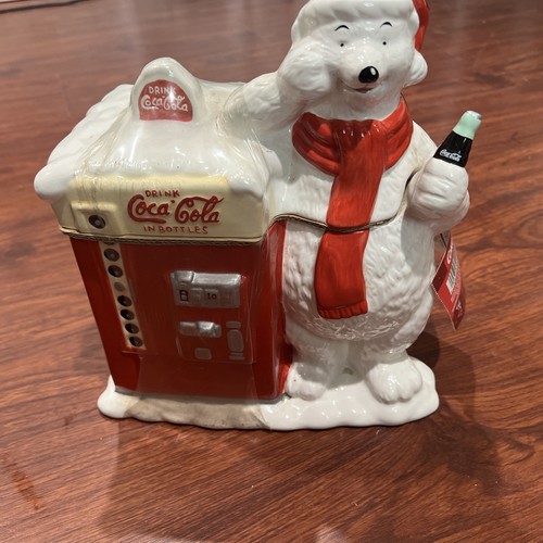 Coca-Cola Polar Bear with Vending Machine Cookie Jar Vintage NEW W/ Tag ...