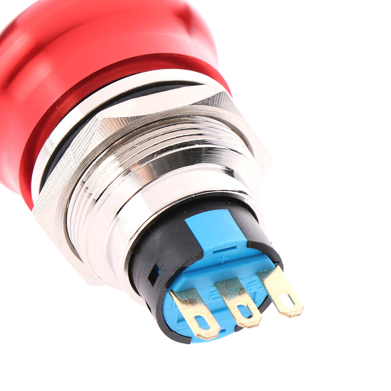 16mm 19mm 22mm Waterproof Metal Latching Emergency STOP Mushroom Push ...