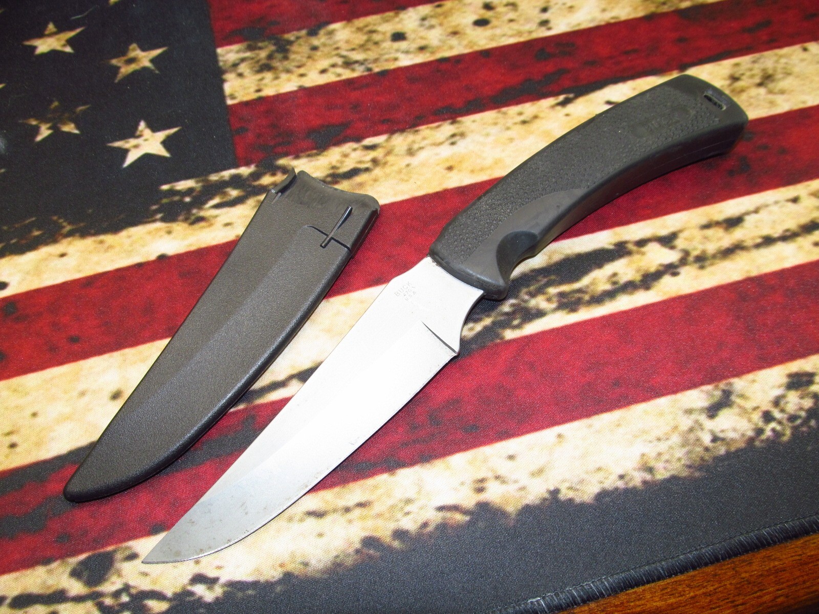 1994 Buck 470 Mentor Fixed Blade Knife w/Partial Sheath - Made in USA ...