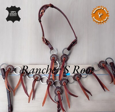 Western Leather Tack Set For Horse | Ring Tack Set With Fringe | eBay