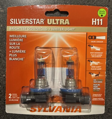 SYLVANIA SilverStar Ultra High Performance 2 Pack H11 Halogen Headlight ...