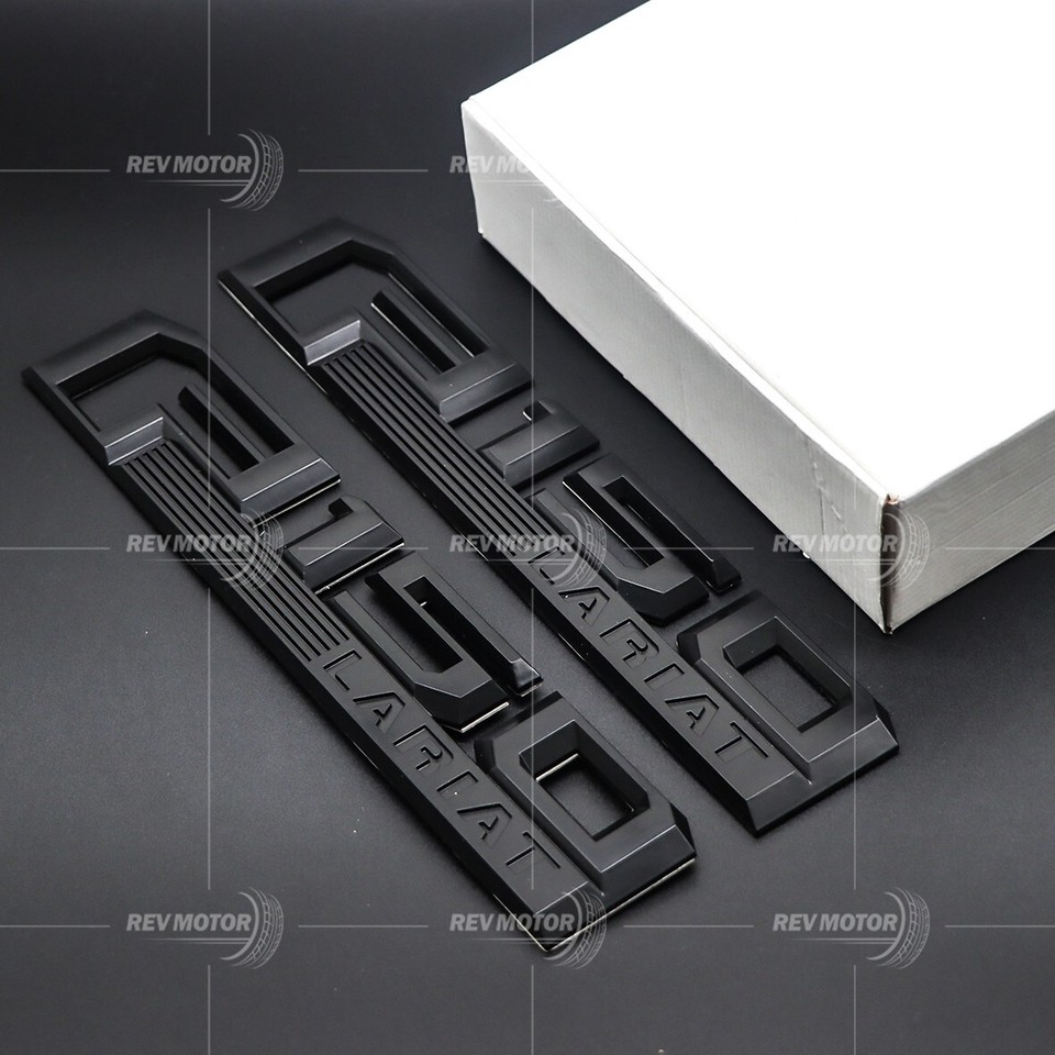 2Pcs 3D Side Fender Black Letter Badge For F-150 LARIAT Fender Emblem ...