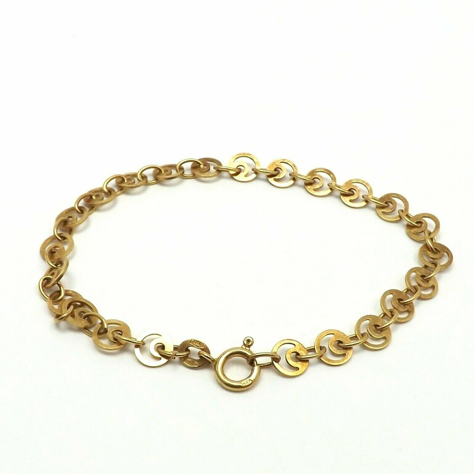 UNOAERRE 18K Yellow Gold Circles Open Link Chain Charm | eBay