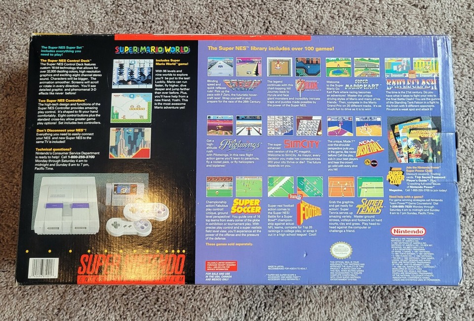 Super Nintendo SNES Super Set SNS-001 Complete In Box CIB Console ...