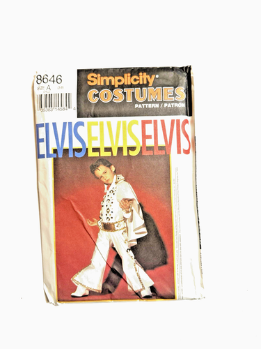 Simplicity 8646 UNCUT Sew Pattern 1993 Elvis Presley Child Costume Size ...