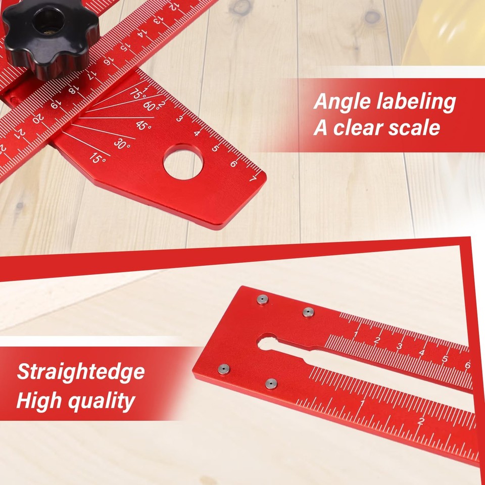 Woodworking Scriber Marking Line Ruler T Type Woodworking Ruler 16 inch ...