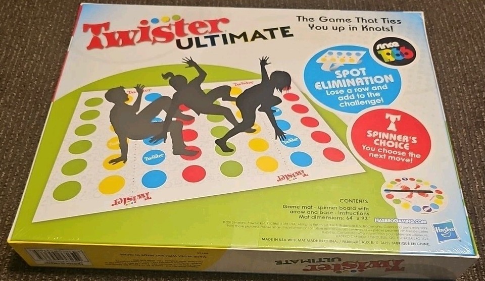 Twister Ultimate Game Hasbro B8165 Bigger Mat 2X The Spots Sealed ...