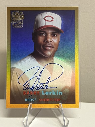 Barry Larkin 2024 Topps Archives On Card Auto Fan Favorite GOLD Foil ...