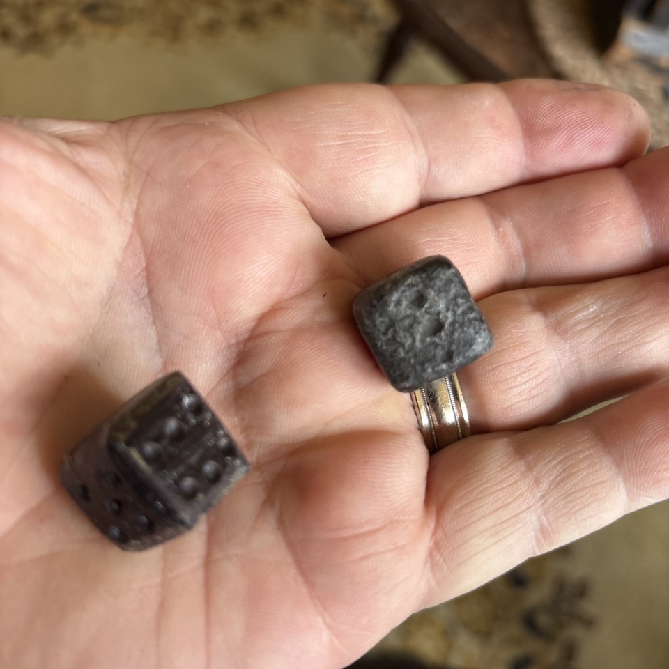 Early 18th Century Rev War Period Rare Lead/ Stone Dice 1700’s Pair ...