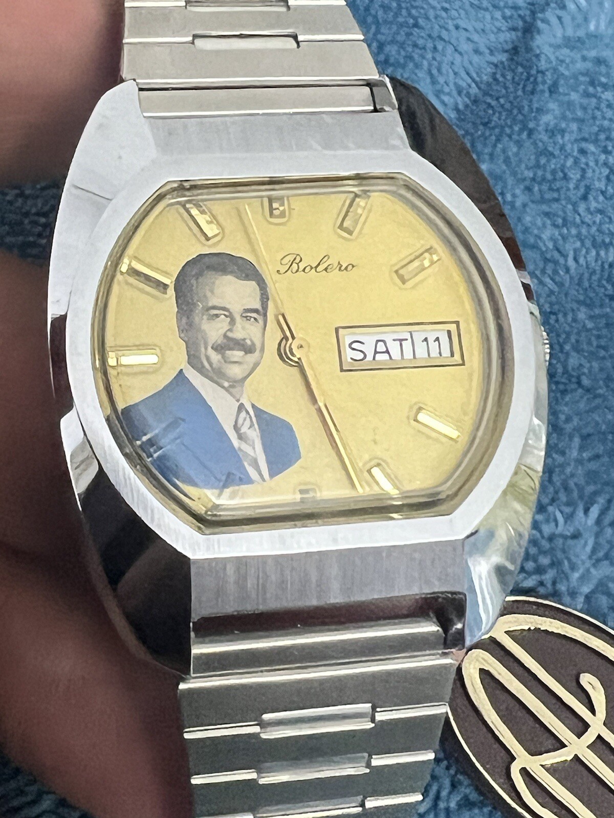 New Bolero President Big Pix Saddam Hussein Iraq Watch Men Watch Rare ...