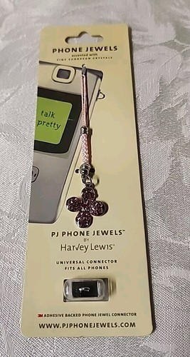 New Pink Rhinestones & Silver Tone Cell Phone Jewel Retro Accessory Nos ...